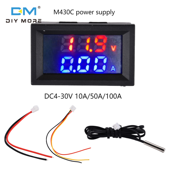 diymore M430C DC4-30V Voltage Current Power Temperature Meter 10A 50A ...