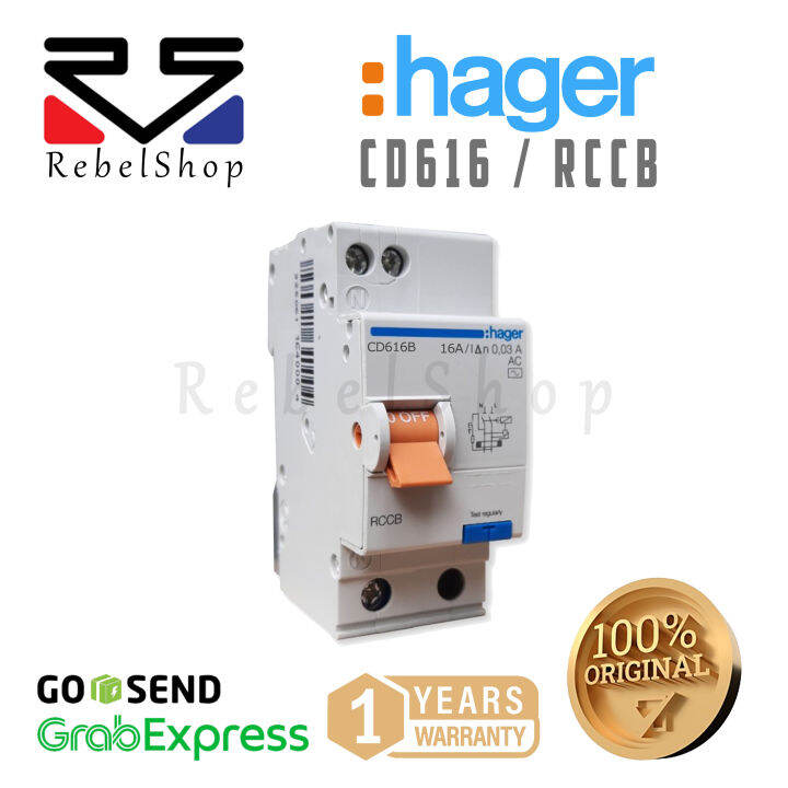 Hager RCCB / ELCB 2P 16A Type CD616B - Sensitivy 30mA AC | Lazada Indonesia