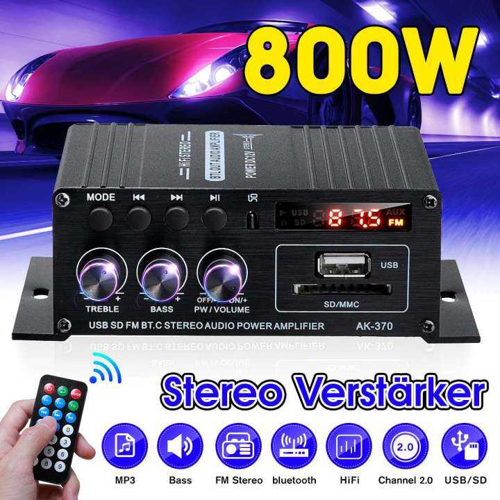 AK370 600W Bluetooth Amplifier Audio Karaoke Home Theater Amplifier 2 ...