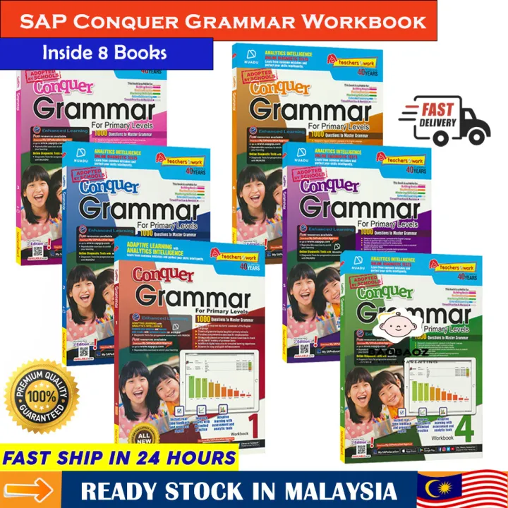 SAP Conquer Grammar Workbook for Primary Levels - Inside 6 Books | Lazada