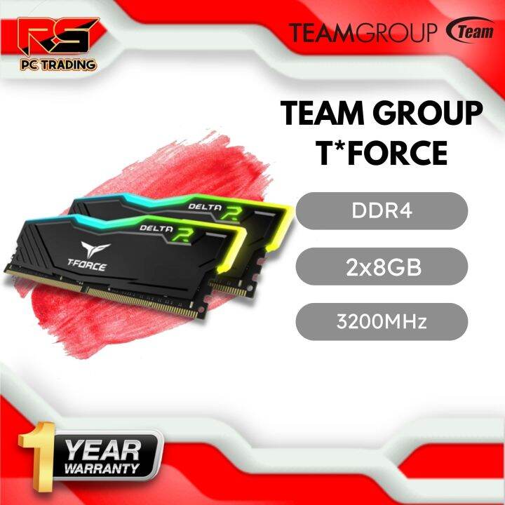 Team Group T-Force Delta RGB DDR4 16GB (2x8GB) Dual Kit CL16 3200MHz ...