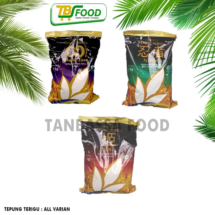 Tepung terigu sriboga hime/double zero/ninja 1kg Tepung Serbaguna ...