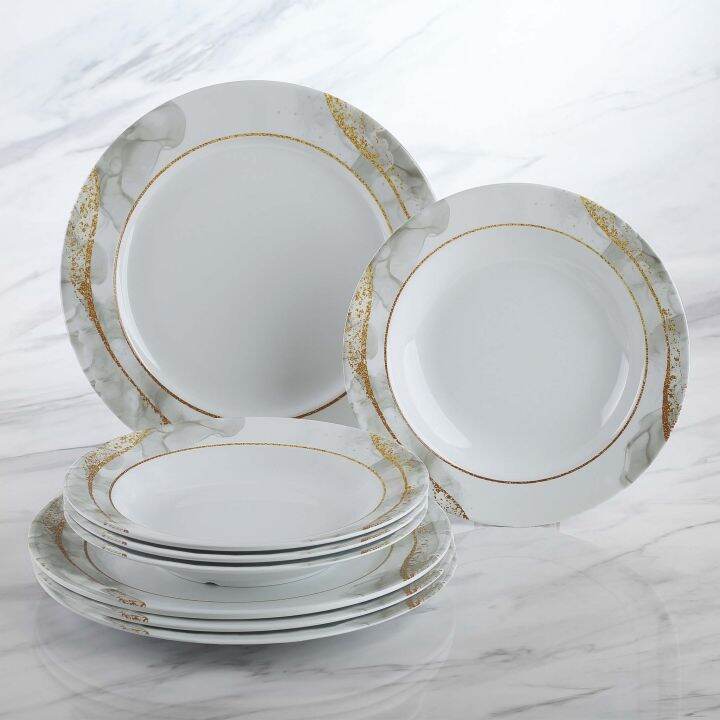 The Plate Story - Raya Collection Plate - Rim Round Shine (Set of 8 ...