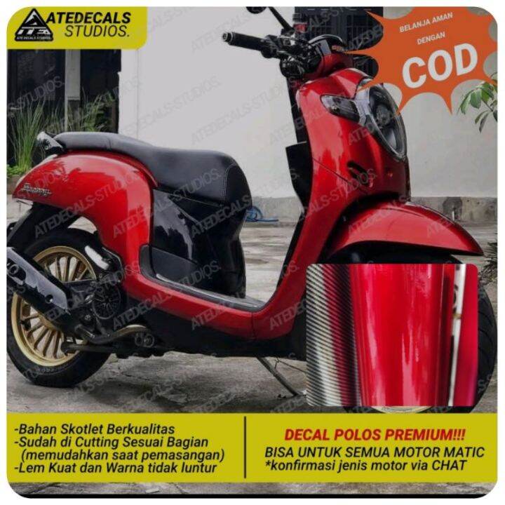 Decal Polos SCOOPY Merah Candy, Scoopy fullbody, scoopy full body polos ...