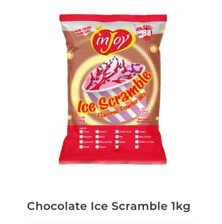 Injoy Chocolate Ice Scramble 1Kg Flavored Powder Mix | Lazada PH