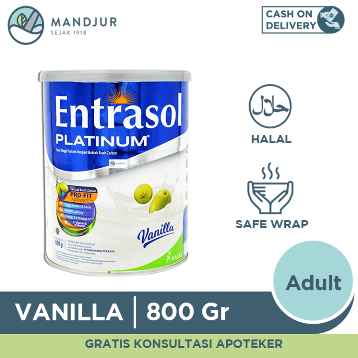 Entrasol Platinum Vanilla 800 Gram - Susu Tinggi Protein Lansia PRO VFT ...