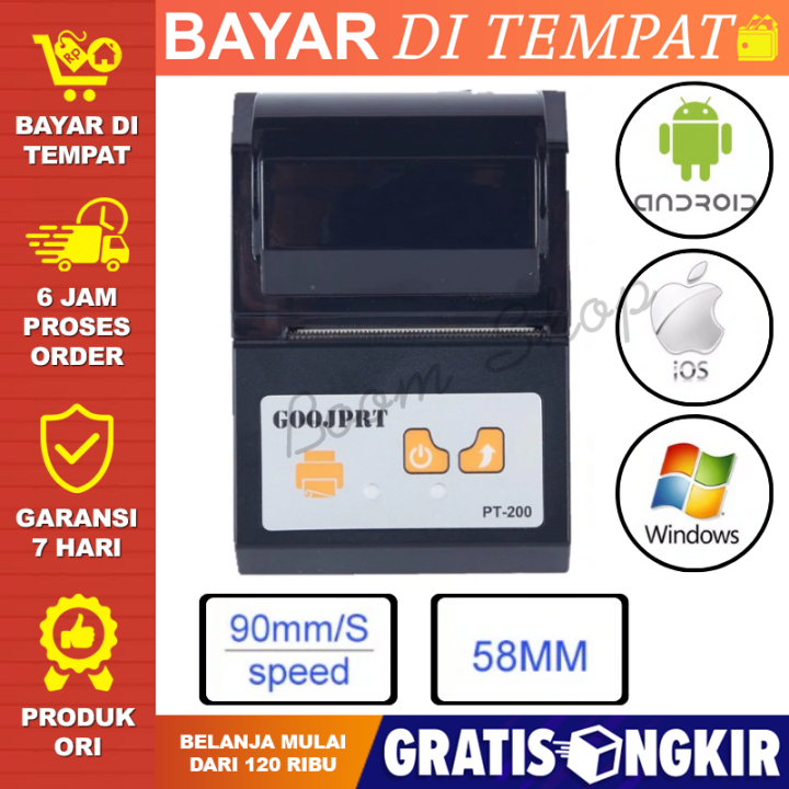BISA COD - Printer Thermal Bluetooth Mini Cetak Resi GOOJPRT POS ...