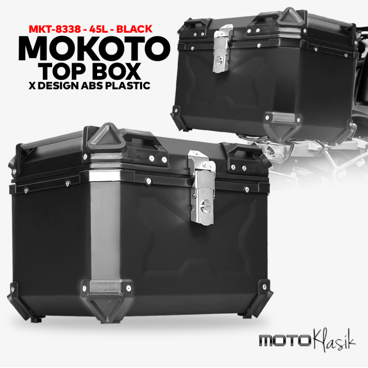 MOKOTO ABS PLASTIC TOP BOX 45L ORDINARY / X-DESIGN REAR TAIL BOX ...