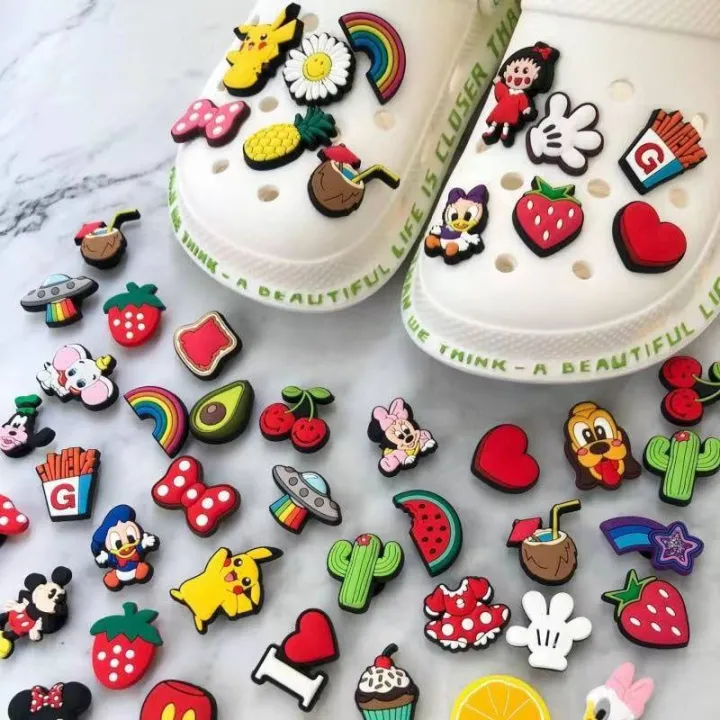 RG 8PCS/1SET Crocs Jibbitz Random Style PVC Cute Cartoons Clog Charms ...