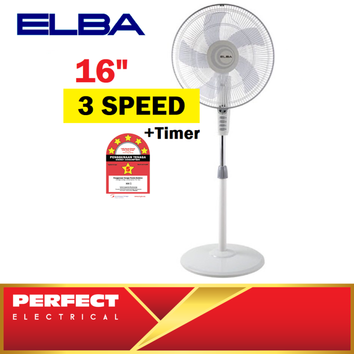 Elba 16" Stand Fan 3 Speed with Timer ESF-E1639TM (GR) Kipas Berdiri ...