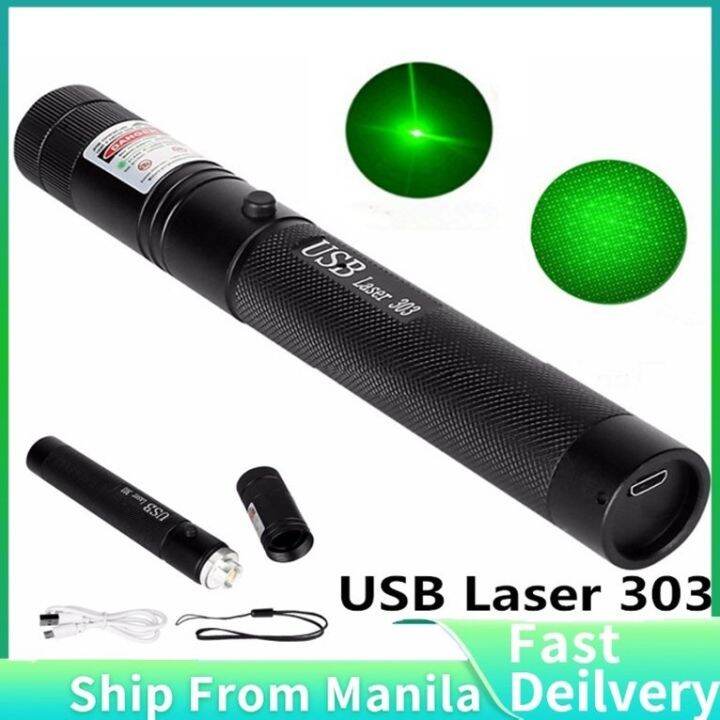 【Ready Stock】 USB Rechargeable GREEN LASER Pointers 532nm 10000m High Power Laser 303 Lazer ...