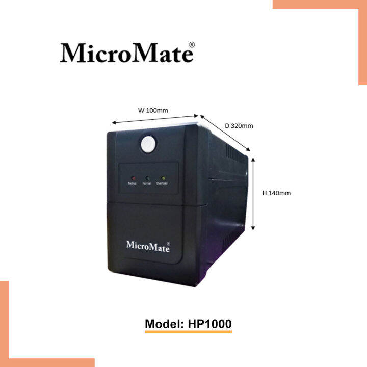 MicroMate HP Series Line Interactive 1KVA Uninterruptible Power Supply ...
