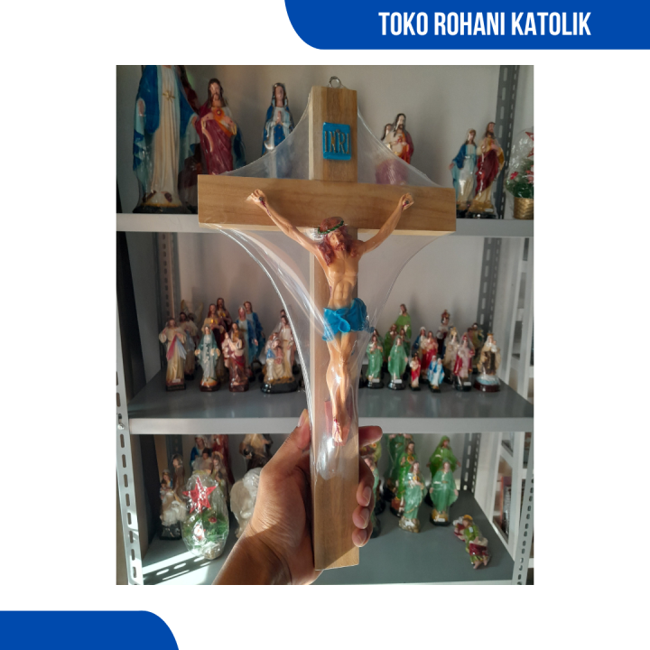 SALIB GANTUNG 40 CM KATOLIK / SALIG DINDING BESAR / SALIB KATOLIK 40 ...