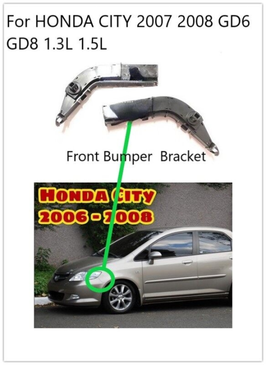 xuming a pair Front bumper bracket / Front Bumper Side Spacer Bracket For HONDA CITY 2007 2008 ...