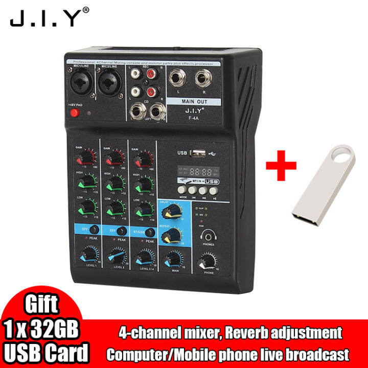 4 - Way Mixer Audio Professional Sound Card Effects Processor Pro ...