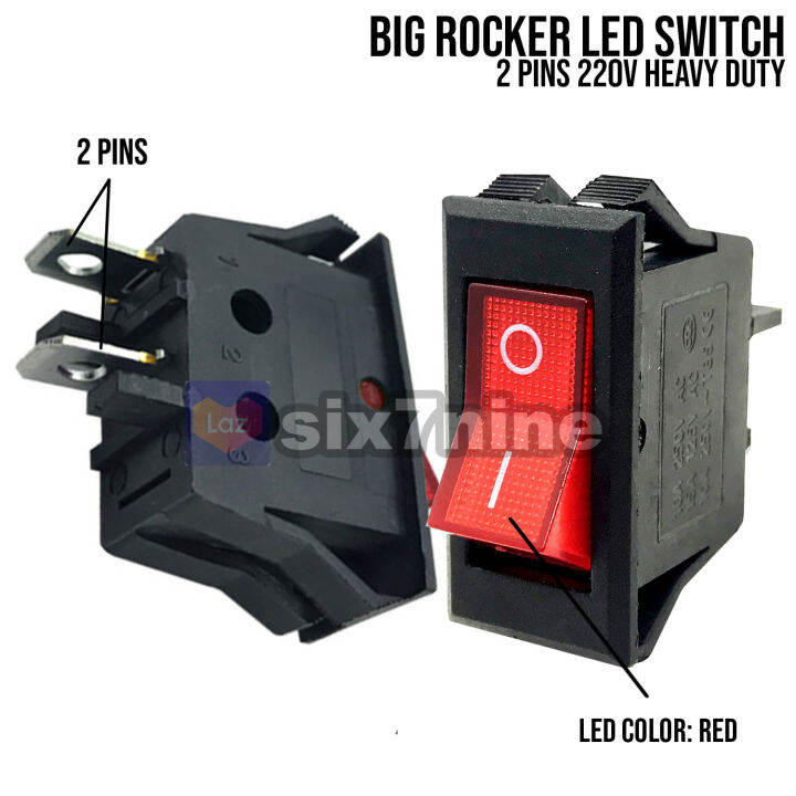 Led Big Rocker Switch Red 220V 2 Pins Heavy Duty | Lazada PH