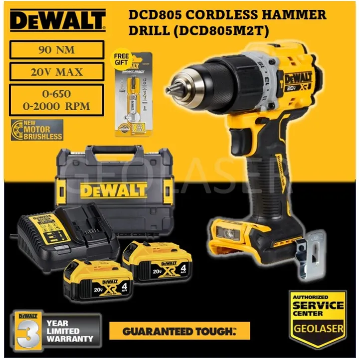 DeWALT 20V MAX DCD805 XR Brushless Cordless 13mm Hammer Drill/Driver ...
