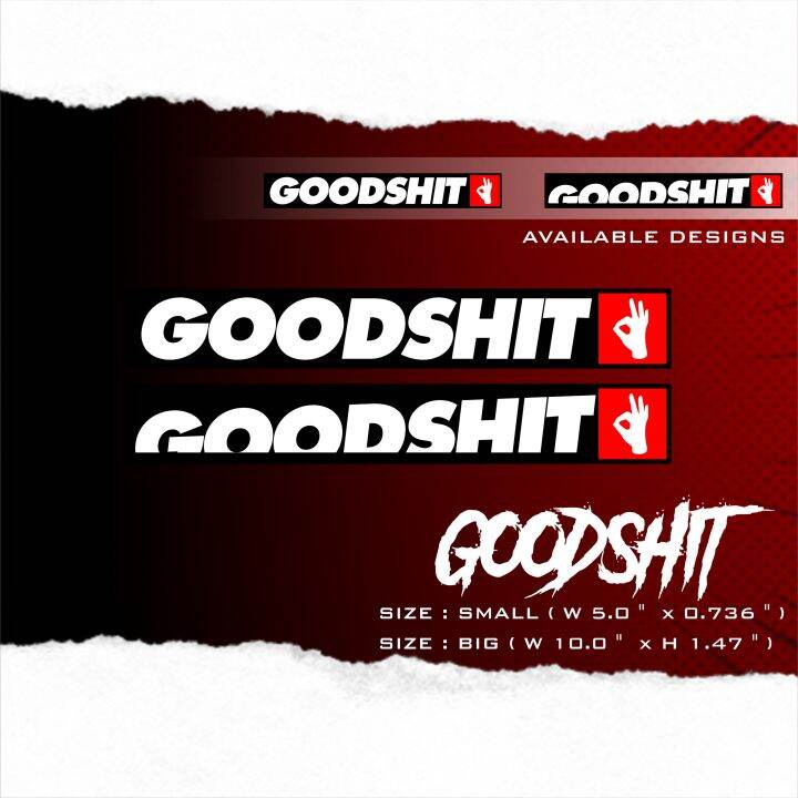 GOODSHIT DESIGN 1 decal sticker for car/motorcycle and helmet | Lazada PH