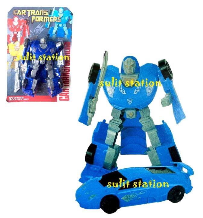TRANSFORMERS OPTIMUS PRIME BLUE CONVERTIBLE CAR AUTOBOT ROBOT TOY ...