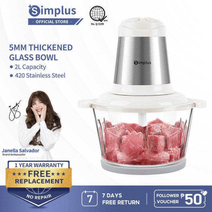 kl Simplus 2L Electric Meat Grinder Food Processor Stainless Steel Food ...