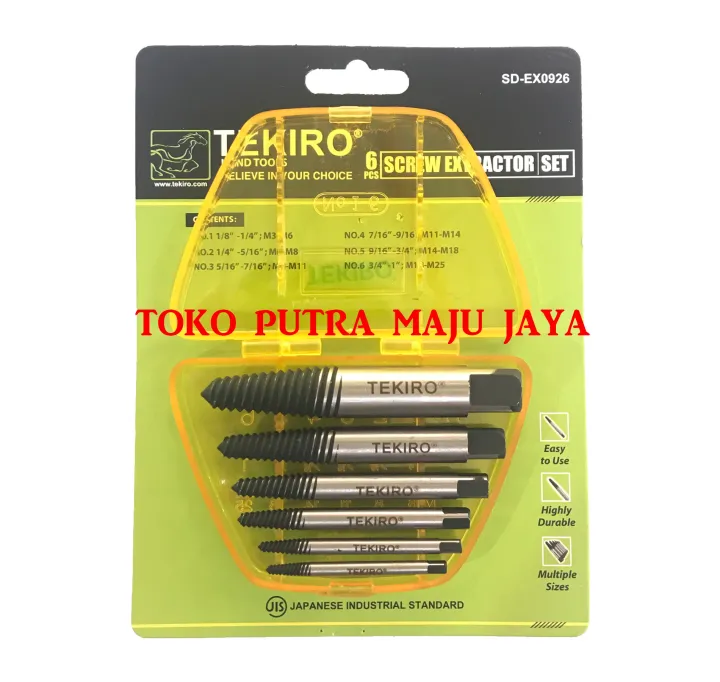 TEKIRO Hand Tap Balik Set / Screw Extractor Set 6pc TEKIRO | Lazada ...