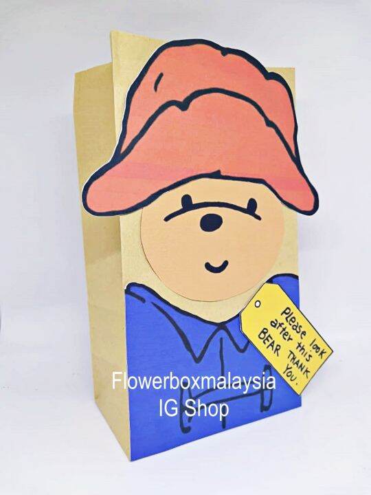 Paddington Bear Theme Goodiebag , Water Bottle Label and Round Stickers ...