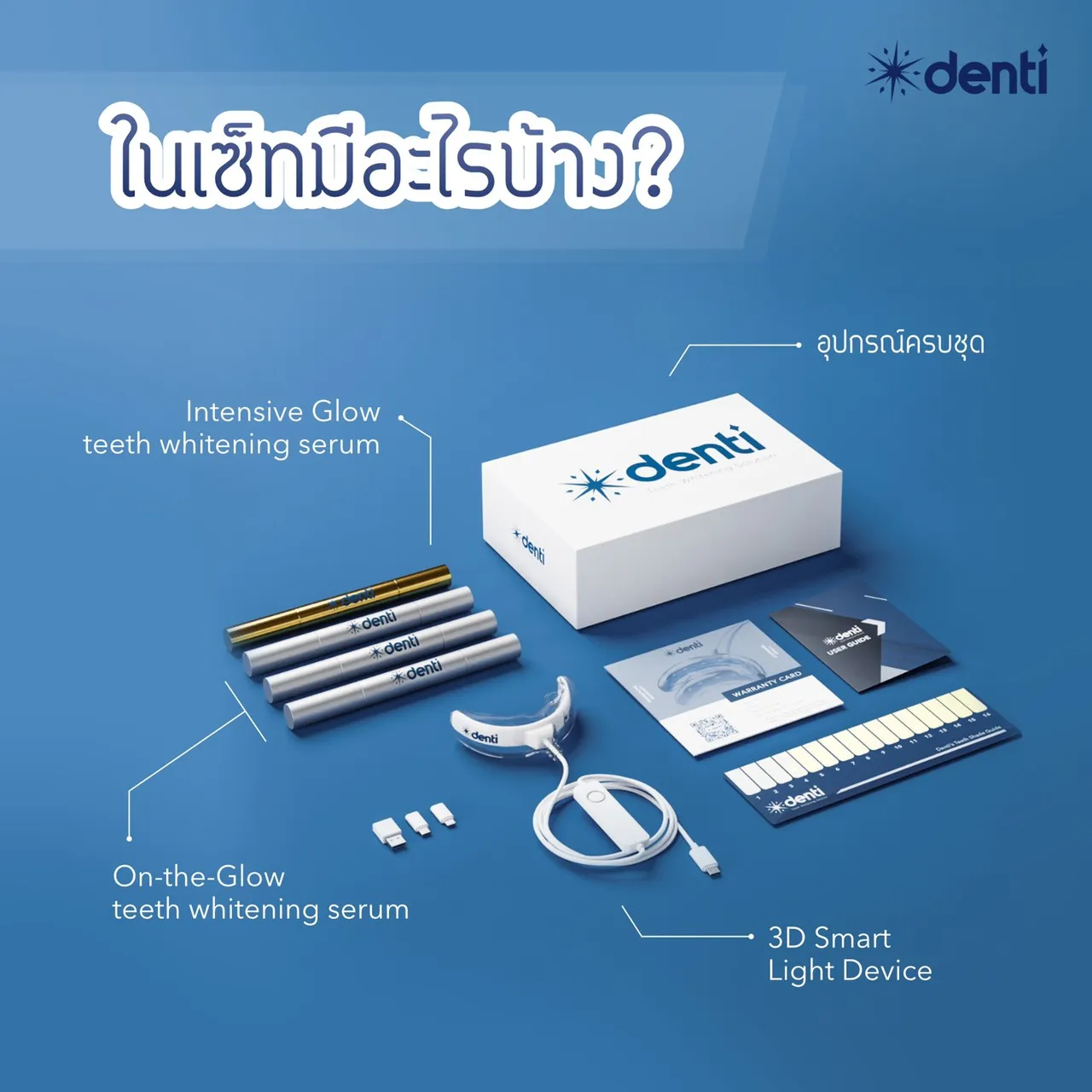 [ชุดฟอกฟันขาว] Denti Teeth Whitening เซรั่มฟอกฟัน+เครื่องฟอกฟัน รับ ...
