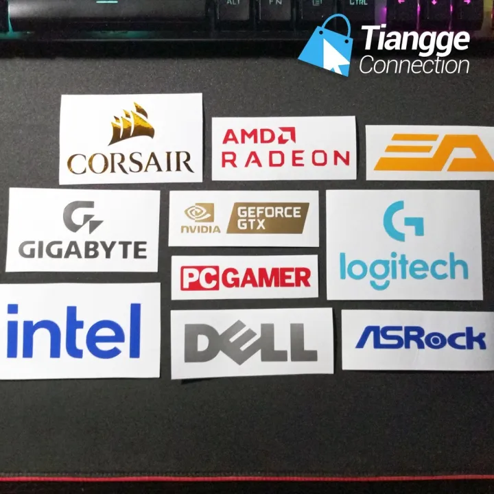PC gamer vinyl sticker (GEFORCE GTX DELL AMD RADEON GIGABYTE and more ...
