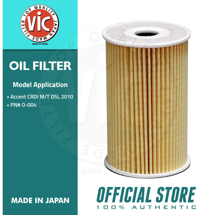 VIC Oil Filter Element Type O-004 for Hyundai Accent CRDi diesel, Kia ...