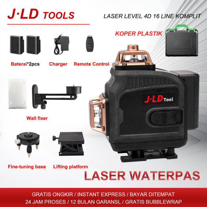 JLD Laser Alat Tukang Bangunan laser level 4d 16 line komplit Laser ...