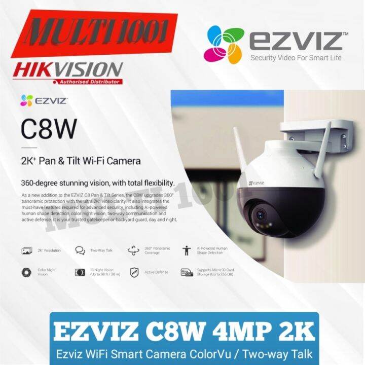 EZVIZ C8W 4MP 2K WiFi Smart Camera Two Way Audio Internet PTZ Camera ...