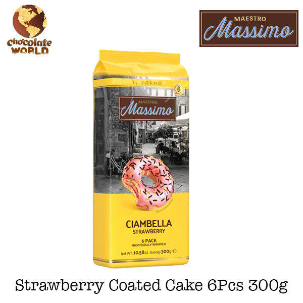 Maestro Massimo Strawberry Coated Cake 6Pcs 300g | Lazada