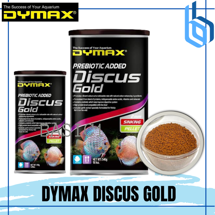 Dymax Discus Gold 2mm Sinking Pellets 170g or 540g Discus Food Fish ...