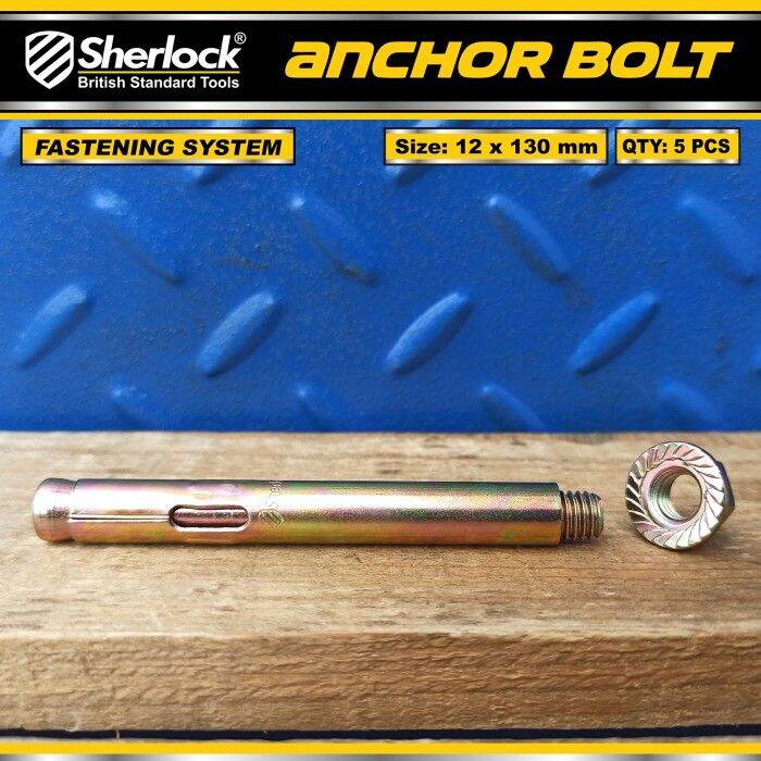Angkur Baut Anchor Bolt Dinding Beton Sherlock 12 x 130 mm (isi 2 pcs ...