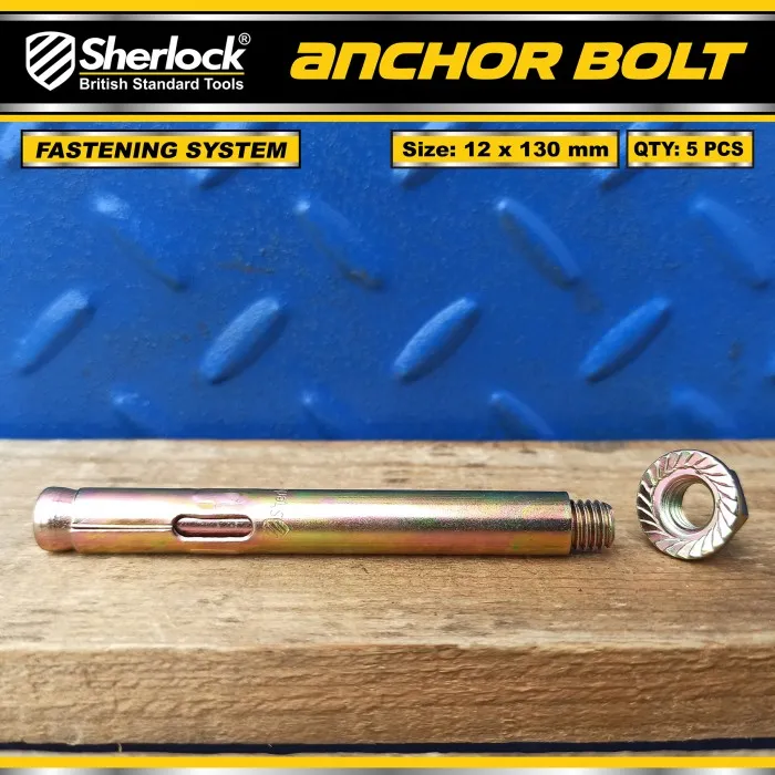 Angkur Baut Anchor Bolt Dinding Beton Sherlock 12 x 130 mm (isi 2 pcs ...