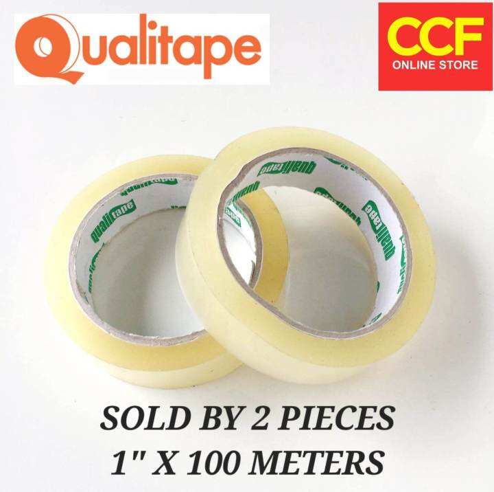 Scotch Tape Stationery Tape Clear 1 inch X 100 Meters ( 2 Pieces ...
