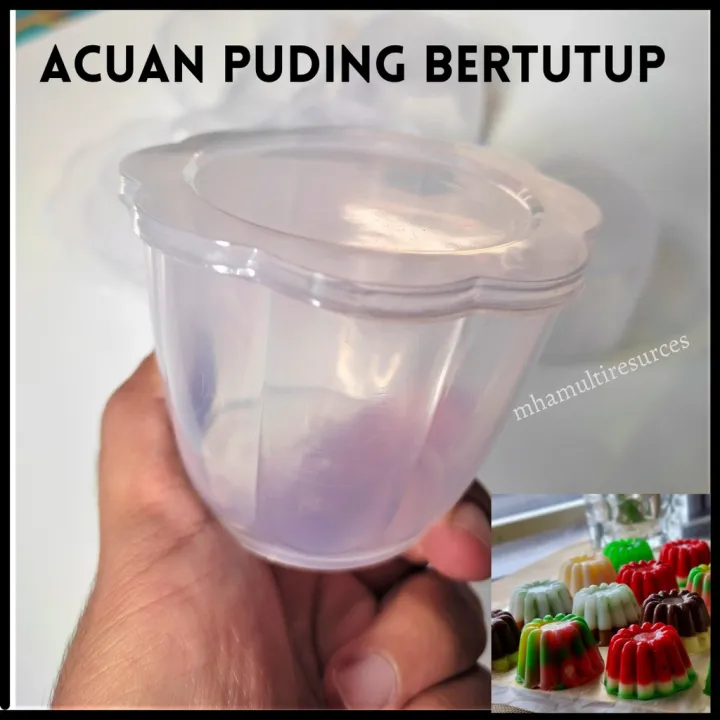 Acuan Puding Bertutup Acuan Puding Bunga Bekas Puding Acuan Agar Agar Mould Pudding Cup Plastic ...