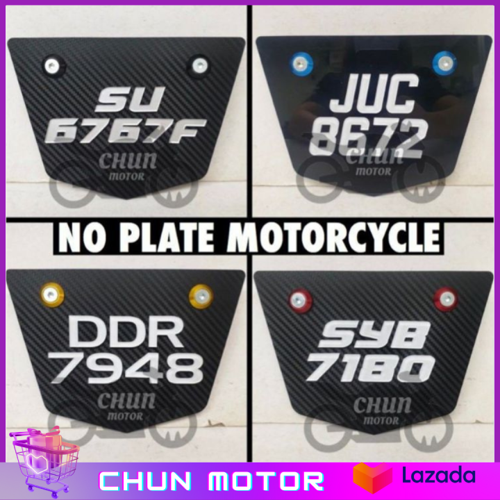 Nombor Plat/Number Plate V Shape Motorcycle YSUKU with Allen Key Nut ...