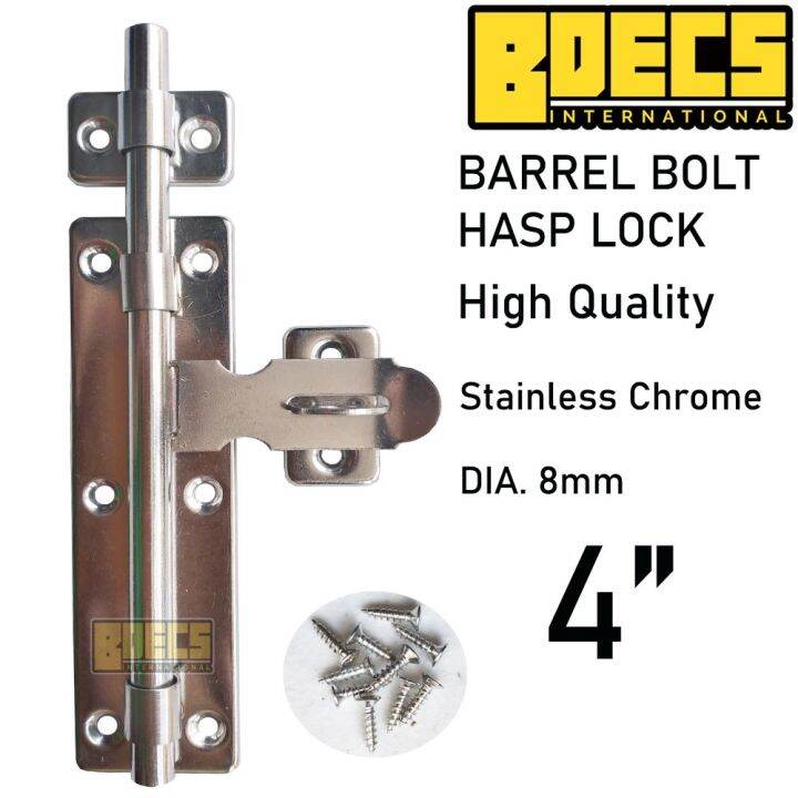 【2023】 Barrel Bolt with Hasp Lock 1pc Heavy Duty by bdecs | Lazada PH