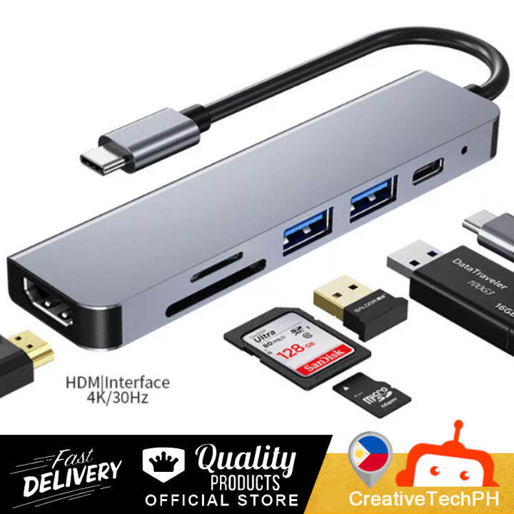 USB HUB Multiple USB Splitter 6 Ports Hight Speed USB C to HDMI 4K, 2 ...