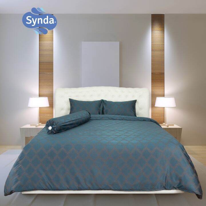 Synda ชุดผ้าปูที่นอน รุ่น Shining Navy (ขนาด 3.5ฟุต / 5ฟุต / 6ฟุต) (ไม่ ...