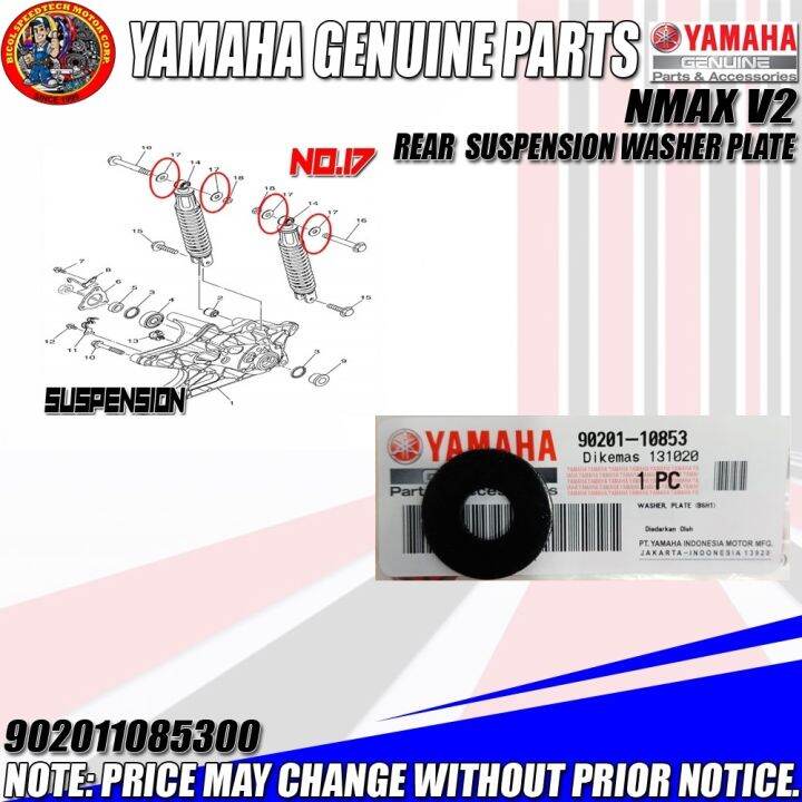 NMAX V2 REAR SUSPENSION WASHER PLATE (YGP) (GENUINE: 90201-10853 ...