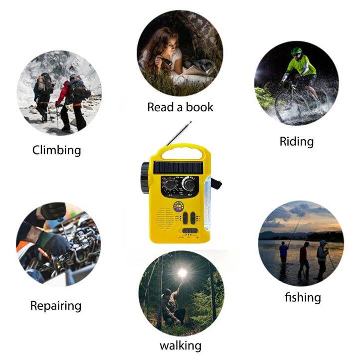 USB Hand Crank Radios Power Bank Solar Multi-channel AM/FM Radios with ...