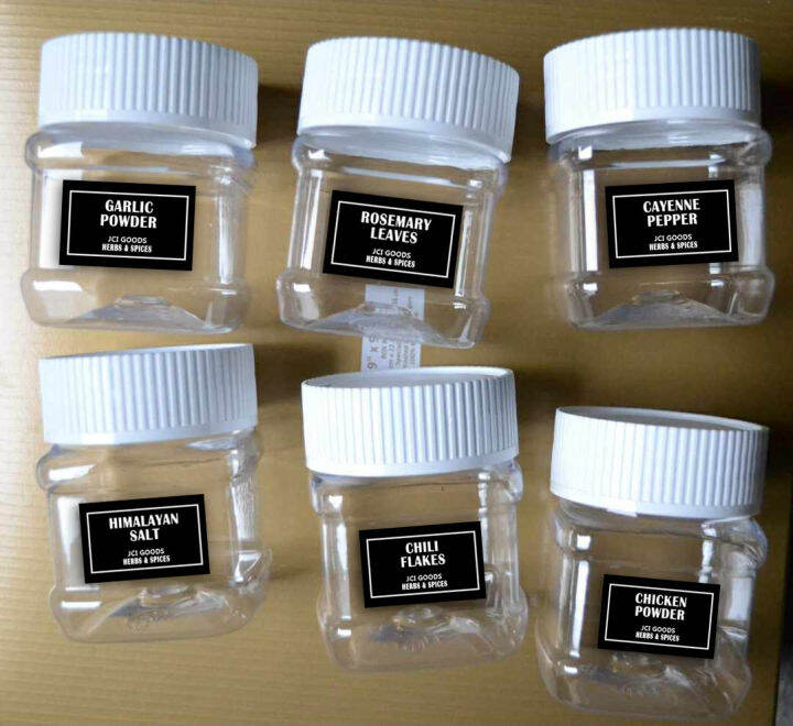 6PCS CANISTER and LABELS for Herbs & Spices (Reusable and Waterproof ...