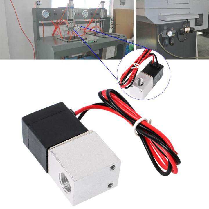1/4" DC 12/24V/110v/220v 2 Way Normally Closed Pneumatic Aluminum Electric Solenoid Air Valve ...