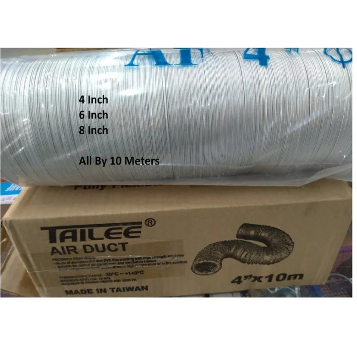 Tailee Aluminum FlexibleDuct 4 5 6 8 Inches By 10 Meters | Lazada PH
