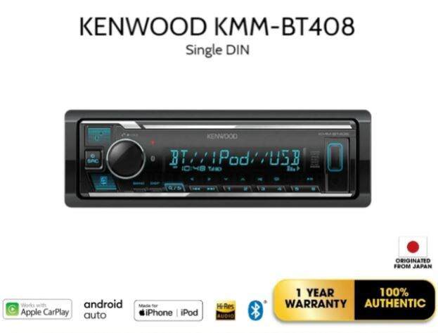 Kenwood KMM-BT408 Single Din Player Built In Bluetooth USB Digital ...