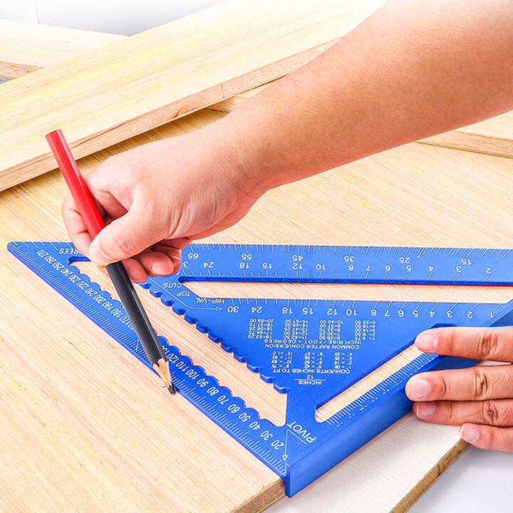 12 inch Metric Angle Ruler Aluminum Alloy Triangular Measuring Ruler ...