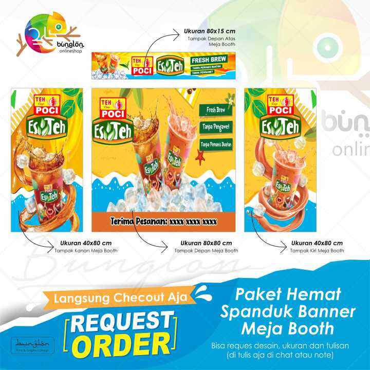 Spanduk Banner Paket Hemat Meja Booth Es Teh Poci Fresh Segar | Lazada Indonesia