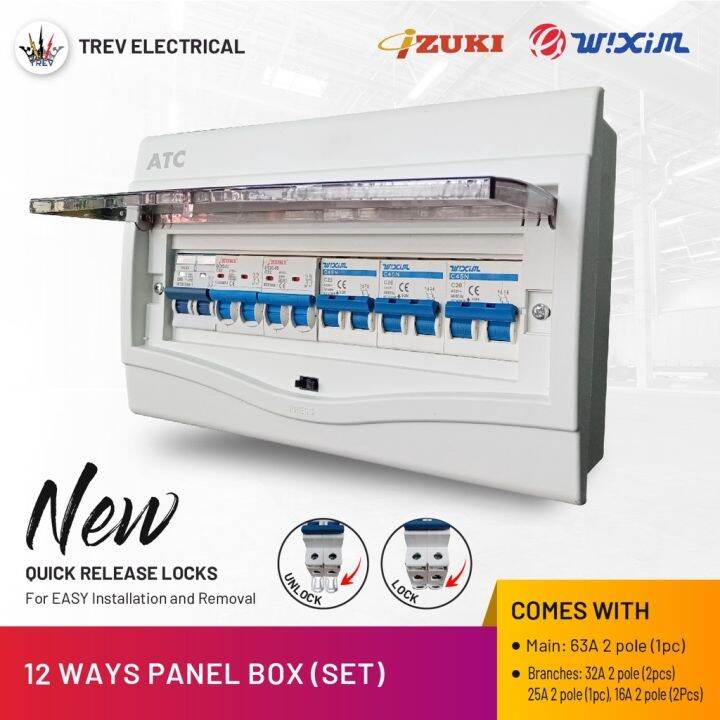 TREV IZUKI/WIXIM Distribution Panel Box Flush Type 12ways w/ Circuit ...
